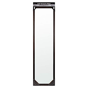 Truu Design Over-The-Door Classic Full Length Mirror,12 x 48 inches, Dark Wood, Wall Mounted Mirror, Large Body Mirror with Rectangular Framed for Bedroom Bathroom Living Room Décor