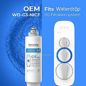 Waterdrop WD-G3-CF Filter, Replacement for WD-G3-W, WD-G3P600 and WD-G3P800-W Reverse Osmosis System, 6-month Lifetime, 2-Pack