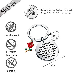 SEIRAA Apology Gift Forgive Me Gifts to Say You're Sorry for Him Her We Cannot Change the Past Keychain (Apology keychain)