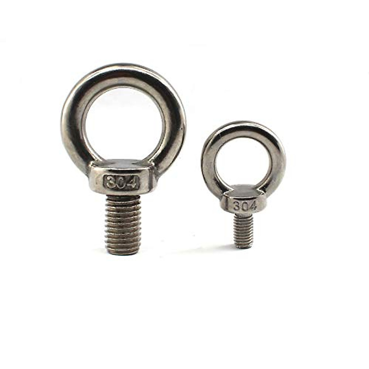 304 Stainless Steel M10 Lifting Rigging Eyebolt Ring Shaped with Standard Length of Thread Pack of 6 pcs