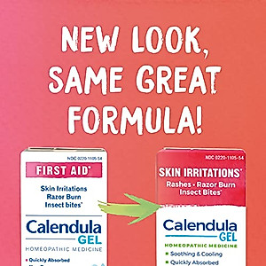 Boiron Calendula Gel for Relief from Rashes, Razor Burn, Insect Bites, or Sunburns - Non-Greasy and Fragrance-Free - 1.5 oz