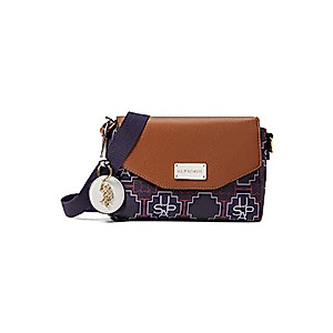 USPA GEOMETRIC PRINT CROSSBODY BAG NAVY / 1SZ