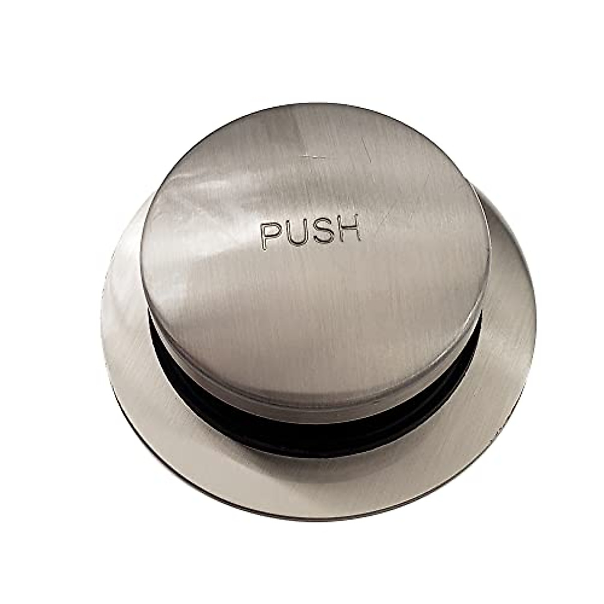 Westbrass 593244-07 14" x 1-1/2" White Tubular Bathtub Waste & Overflow Assembly with Tip-Toe Drain Plug and 2-Hole Faceplate, 1-Pack, Satin Nickel