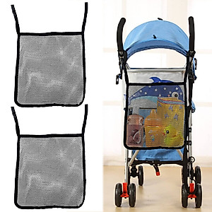 Alovexiong 2 Pack Portable Universal Multi Function Baby Stroller Hanging Bag, Accessory Mesh Organizer Net Bag, Food Storage Container Bag,Stroller Hanging Storage Net Bag,Toy Storage