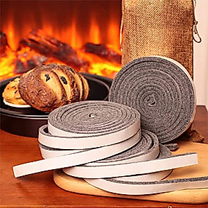 Smoker Gasket Seal, High Temp Grill Gasket Replacement, 14.7FT 7/8"x1/6" BBQ Smoker Gasket, Pre-Shrunk Accessories Self Stick Tape Felt High Seal Material