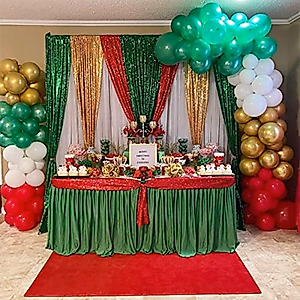Green Sequin Backdrop Curtains 2 Panels 2FTx8FT Christmas Party Backdrop Glitter Birthday Bridal Wedding Curtains Sparkle Photo Backdrop