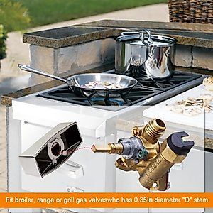 Chrome Knob Dial for Gas Control Valve, Fit for D-Shape Valve Stem Design Gas Control Valve Stove Range Oven Griddle Char Broiler - Replacement for Gas Stove Range Knobs