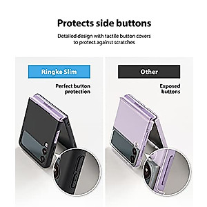 Ringke Slim Case Compatible with Samsung Galaxy Z Flip 3, Premium Thin Transparent Hard PC with Non-Slip Grip Protective Phone Cover for Z Flip3 5G (2021) - Clear