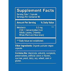 Herbatonin 0.3mg – The First Phyto-Melatonin (Natural Plant Melatonin) – 180 Vegan Capsules (180 Day Supply) Low Dose, Natural Sleep Aid and Circadian Rhythm Support…