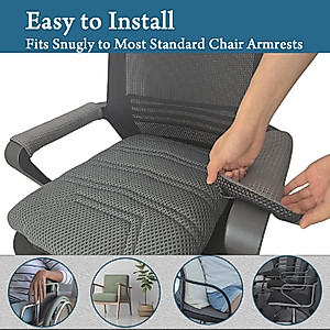 REEZEIVI Wheelchair Armrest Cover 2 Pieces,3D Air Mesh Pads for Office Chair Armrest,Breathable and Washable Chair arm Cushion,Comfort Padding Pressure Relief