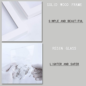 KAOIKO 16x20 Frame White Solid Wood With Mat 12x16 Wall Picture Poster Photo frames…