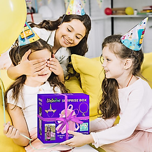 Unicorn Gifts For Girls In A Surprise Box With A Unicorn Plush,Unicorn Backpack, Unicorn Necklace,Unicorn Headband And Greeting Card,Kids Toys,Birthday Girl Present Set Stuffed Animal,Toddler Baby Bag