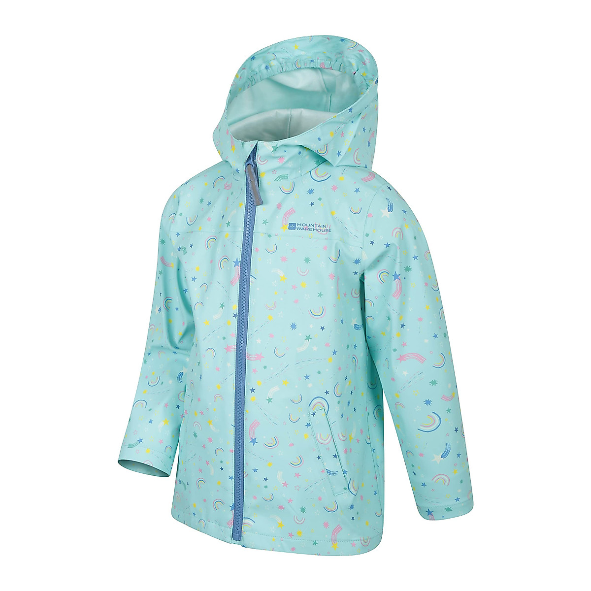 Mountain Warehouse Kids Raindrop Waterproof Rain Jacket & Pants Set Teal 3T-4T