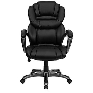 Flash Furniture Stella High Back Black LeatherSoft Executive Swivel Ergonomic Office Chair with Arms