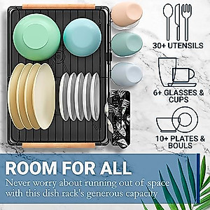 Dish Drying Rack - Dish Drainers for Kitchen Counter - Compact Portable Drainboard - Best RV Accessories Kitchen Storage & Organization - Kitchen Essentials Dish Drying Rack - Housewarming Gift Idea