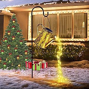 Solar Watering Can Lights Hanging Kettle Lantern Light - Waterproof Garden Decor Metal Retro Lamp for Outdoor Table Patio Lawn Yard Pathway with Hook