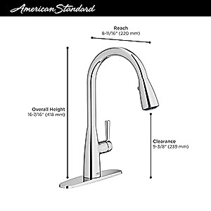 Glacier Bay American Standard Fairbury 2S Single-Handle Pull-Down Sprayer Kitchen Faucet in Stainless Steel, Silver