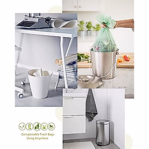 75 Counts AYOTEE Mini Garbage Bags, 1.2 Gallon Small Compostable Trash Bags, Small Garbage Bags for home, Fit 4.5 or 5 Liter Bathroom Wastebasket Can Liners(Green)