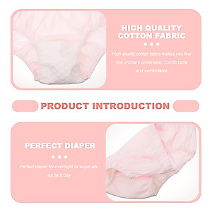 Adult Diapers Cotton Underwear Leak Diapers Adult Cloth Diaper Cover Active Waterproof Leakproof Pants for Adults Elderly Pink XL