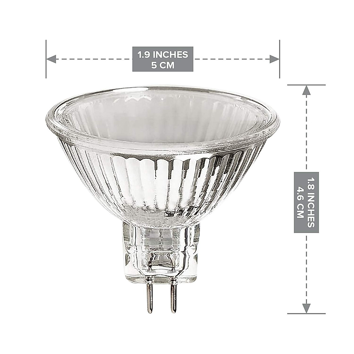 MR16 Halogen Spot Light Bulb Down Reflector Lamp 75W 12V 2 Prong Stove Hood Range Lighting High CRI Warm White GU5.3 75 Watt Dimmable Replacement GL Fiber Optic BAB C Bright Kitchen 30°-45° I 6 Pack