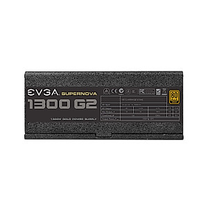 EVGA SuperNOVA 1300 G2 80+ GOLD, 1300W Fully Modular NVIDIA SLI and Crossfire Ready 10 Year Warranty Power Supply 120-G2-1300-XR