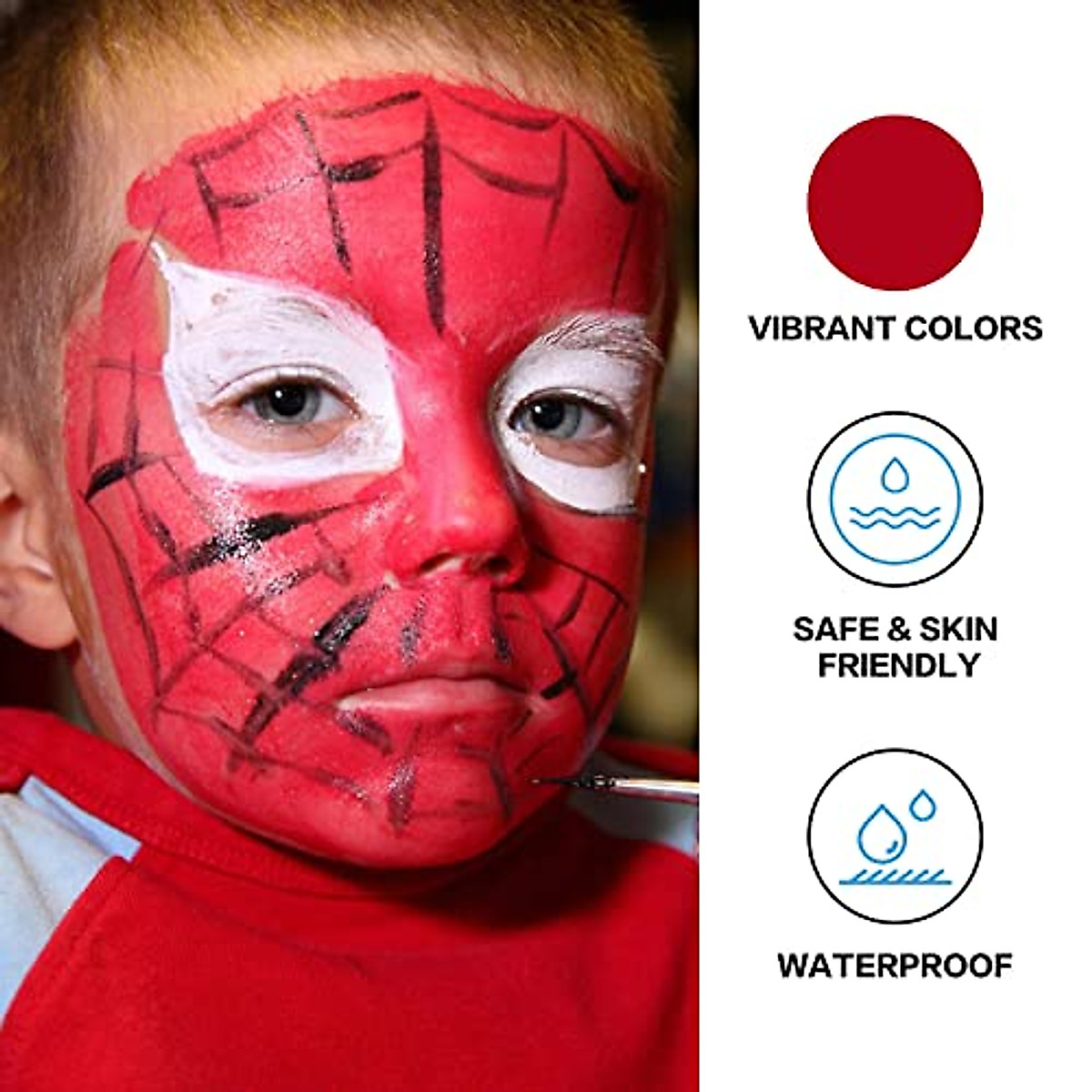 BOBISUKA Red Face and Body Paint, Professional Oil Based Creamy Painting Palette for Party Halloween Stage Cosplay Clown SFX Makeup - Non Toxic For Adults and Kids (Large 70g/2.46oz)