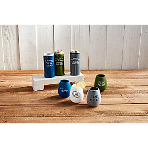 Mud Pie Lake Silicone Cup Set, 16 oz, BLUE