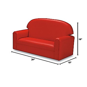 Brand New World Furniture FIVR100 Brand New World Toddler Premium Vinyl Upholstery Sofa, Red