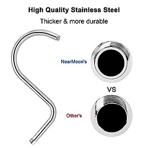 NearMoon High Rise S Shape Shower Extension Arm, Shower Head Extender Shower Arm with Flange, Standard 1/2" Connection- Bathroom Accessory, 13 Inch (Chrome Finish)