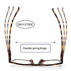 DXYXYO Blue Light Blocking Reading Glasses for Women 2.5+, 4 Pack Men Round Computer Readers with Spring Hinge