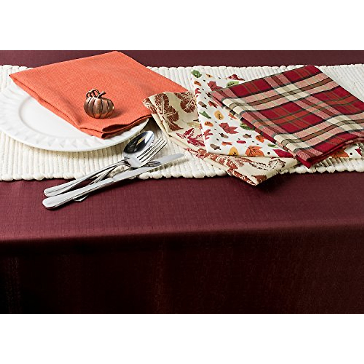 DII Handmade Chindi Tabletop, Reversible and Machine Washable, Table Runner, 14x72, Natural