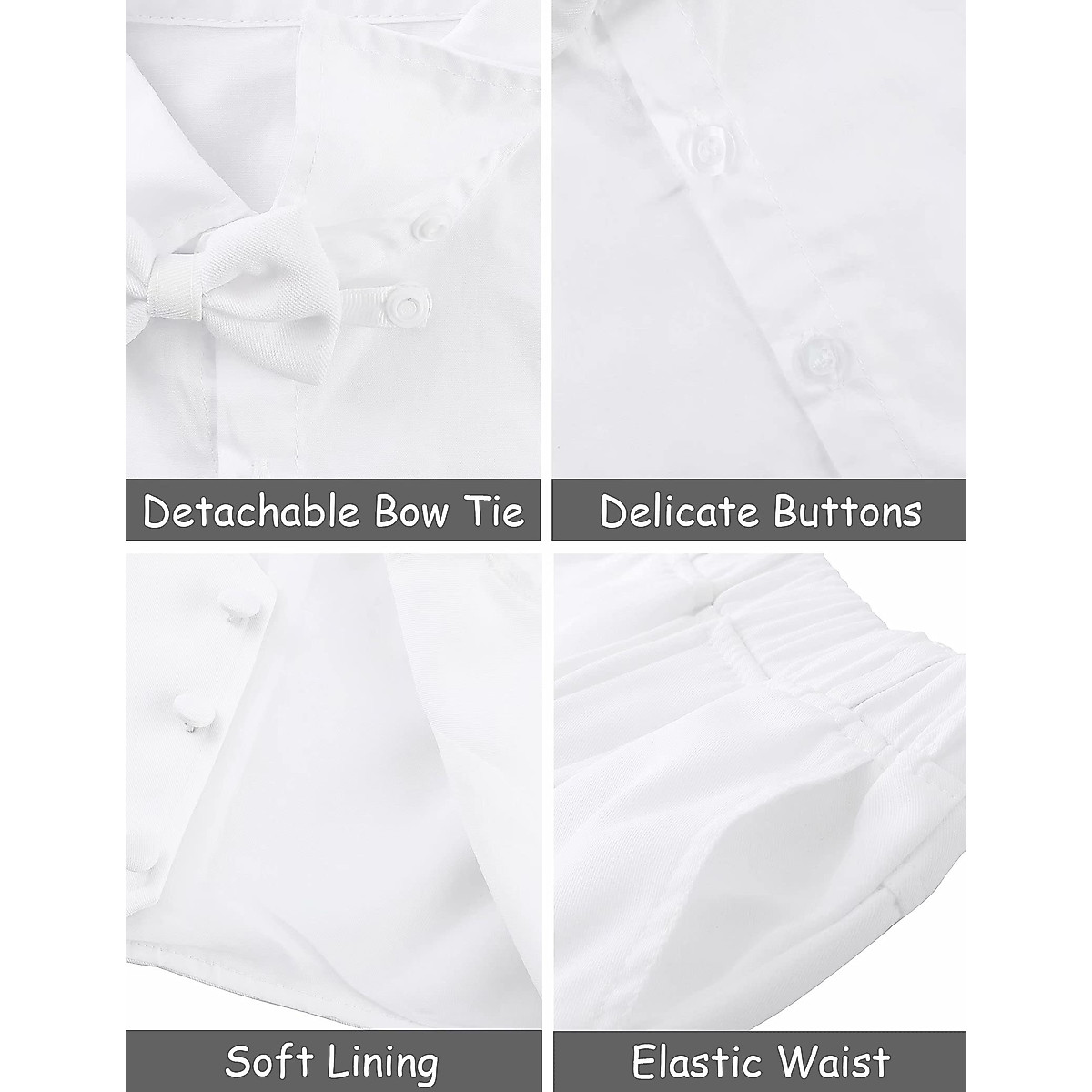 A&J DESIGN Toddler Boys White Suit Christening Baptism Outfit Tuxedo Vest Set 2-3T