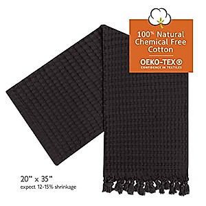 GILDEN TREE Decorative Waffle Hand Towels for Bathroom, Quick Drying Fingertip Towel, 2 Pack, Modern Style (Faded Black)