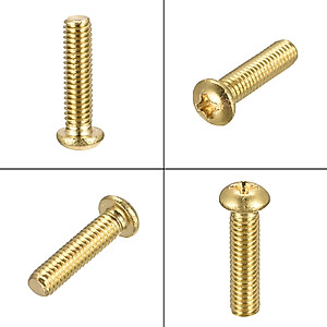 uxcell Brass Machine Screws, M4x16mm Phillips Pan Head Fastener Bolts for Furniture, Office Equipment, Electronics 20Pcs