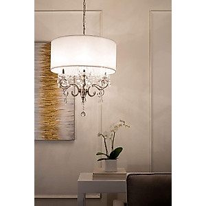 OK-5109h 21-Inch Crystal Silver Chandelier