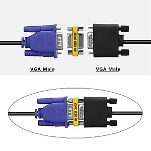 ENUODA VGA Coupler 2 Pack VGA SVGA Connector 15 Pin Female to Female Mini Gender Changer Adapter