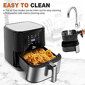 Air Fryer, Uten 5.8QT Oilless Oven, 2023 New Upgrade Air fryers Electric Oilless Cooking with LED Digital Touchscreen, 7 Presets Healthy Low Fat Cooking, Temperature&Time Adjustable, Nonstick Basket