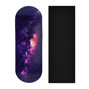 Teak Tuning Premium Fingerboard Graphic Deck, Galaxy - 32mm x 97mm - Heat Transfer Graphics, Pro Shape & Size - Pre-Drilled Holes - Includes Prolific Foam Tape