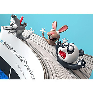 3D Wacky Bookmark - More Fun Reading, 3D Cartoon Animal Bookmark, Novelty Funny Animal Reading Bookmarks, Cute Squashed Animal Stationery (Set of 10)