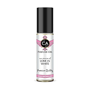 CA Perfume Impression of Love In White For Women Replica Fragrance Body Oil Dupes Alcohol-Free Essential Aromatherapy Sample Travel Size Concentrated Long Lasting Attar Roll-On 0.3 Fl Oz/10ml
