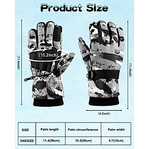ONESING Ski Gloves Men Snowboard Gloves Waterproof Touchscreen Gloves Warm Winter Snow Gloves for Men Women Cold Weather