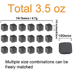 Ruisita 3.5 Ounces Tungsten Weight Cubes Tungsten Putty Weights Polished Axles Kit Car Incremental Weights Grooved Axles Compatible with Your Car