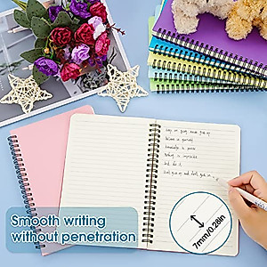 Aosmeol Spiral Notebook,6 Pack A5 5.7 x 8.3 Inch Spiral Lined Notebook,Thick Paper Hardcover Spiral Notebooks,College Ruled Notebooks for Writing School Office Business,60 Sheets 120 Pages,6 Colors