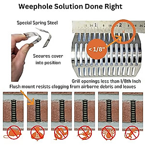 Rid-O-Mice 2.75 Inch Stainless Steel Weep Hole Cover (20, 2.75) Stops and Keeps Out Mice, Wasps, Bees, Lizards, Snakes, Scorpions and Many Insects.