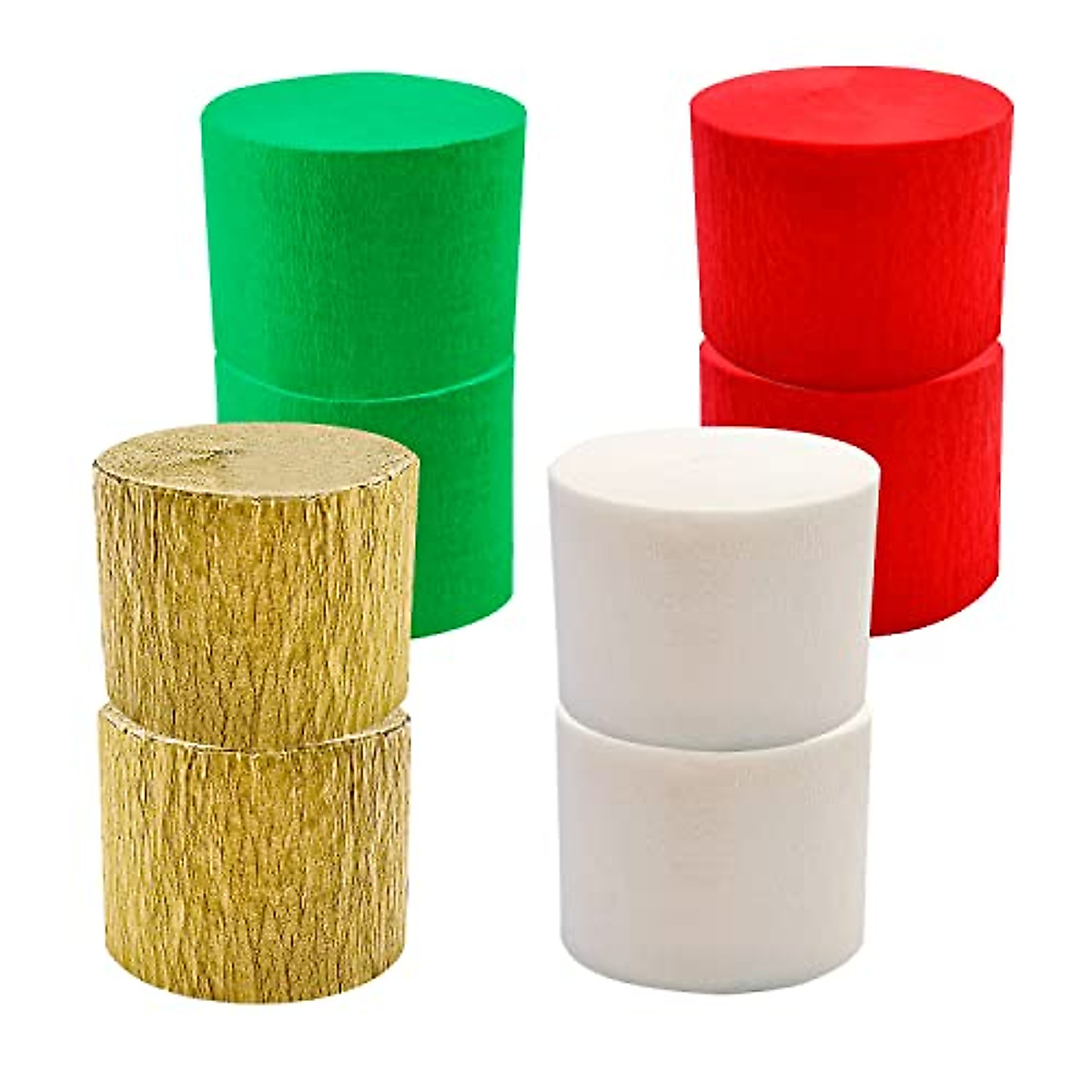 YSSAI 8 Rolls Christmas Crepe Paper Streamers Rolls 656 Feet Red Green Party Streamers Garland Hanging Backdrops Decorations for Xmas Wedding Bridal Baby Shower Birthday DIY Art Project Supplies