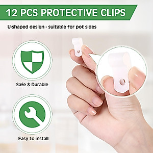 Vercraft 12 Pcs Dutch Oven Lid Protector Clips Replacement Plastic Clips for Stacking and Storage Plastic Bumpers for Display and Storage and Stacking of Dutch