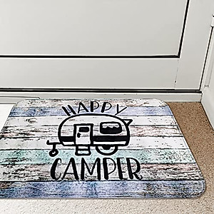16x24 inches Happy Camper Non-Slip Doormat Bath Mat,Entrance Rug for Front Door Kitchen Floor Bath Tub Bedroom