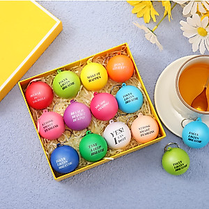 Zhehao 36 Pcs Motivational Stress Balls Keychains Inspirational Foam Stress Relief Balls with Quotes Keychain Encouraging Fun Keychains for Kids Student Adult Relieve Anxiety Party Bag Fillers