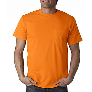 Fruit of the Loom 100% Heavy Cotton HD Pocket T-Shirt, Large, SAFETY ORANGE