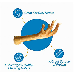 123 Treats Chicken Feet Dog Treats – 100% Natural Baked Chicken Feet for Dogs, Single Ingredient Chew Snacks, Support Joint & Dental Health | Excellent Source of Chondroitin (7 Ounces)